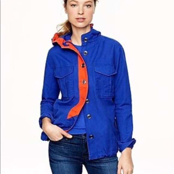 J. Crew | Jackets & Coats | Nwt J Crew Linen Cotton Colorblock Anorak ...